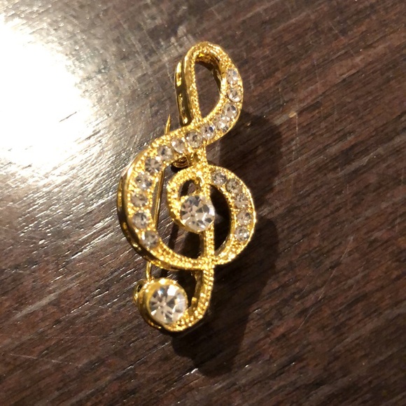 Jewelry | Gold Music Note Brooch | Poshmark